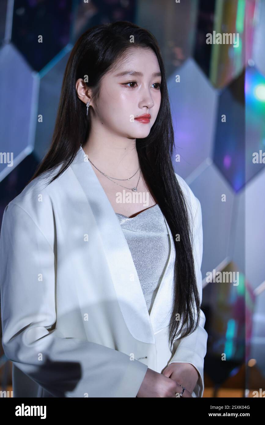 Chinese actress and singer Guan Xiaotong attends an activity in ...