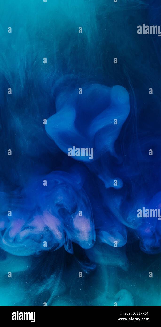 Blue smoke. Abstract background. Blur color paint water explosion fume ...