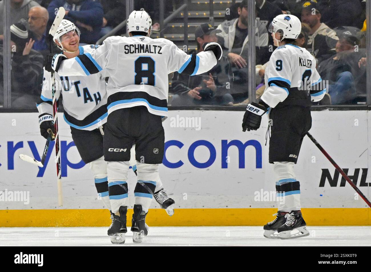 Utah Hockey Club center Nick Schmaltz (8) and Utah center Clayton ...