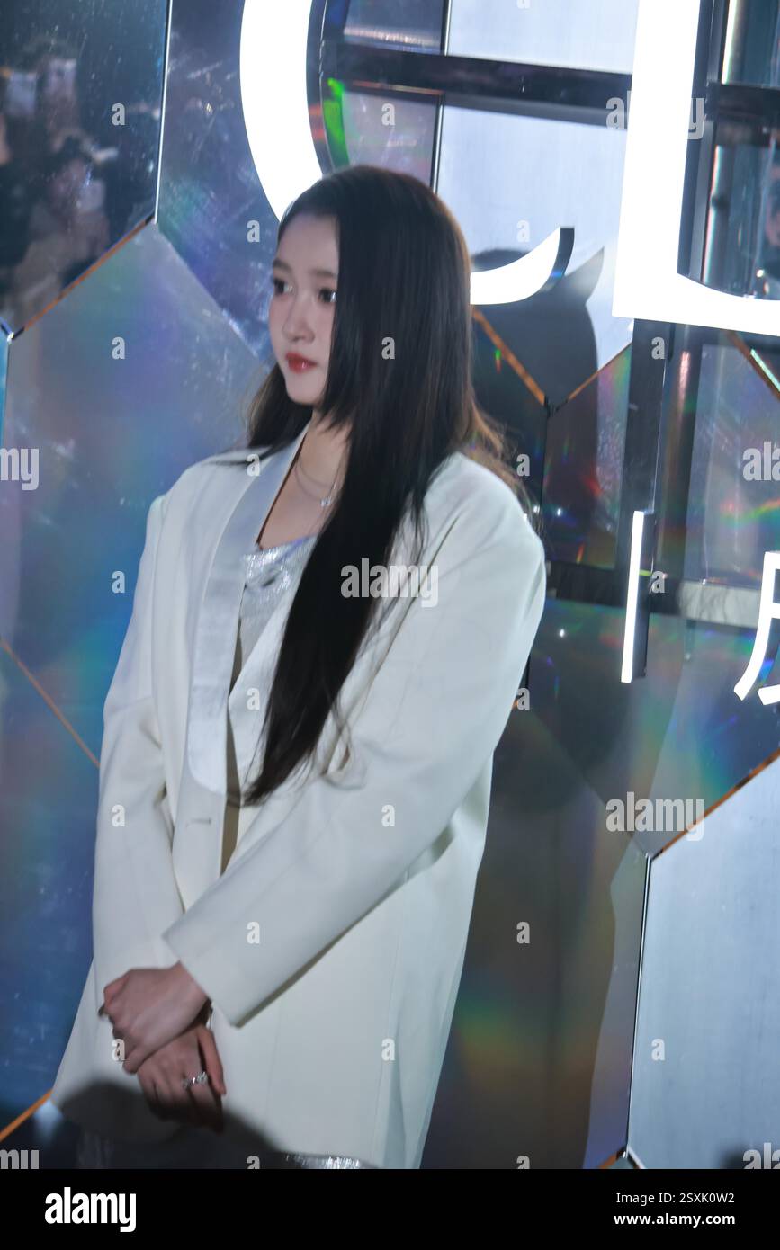 Chinese actress and singer Guan Xiaotong attends an activity in ...