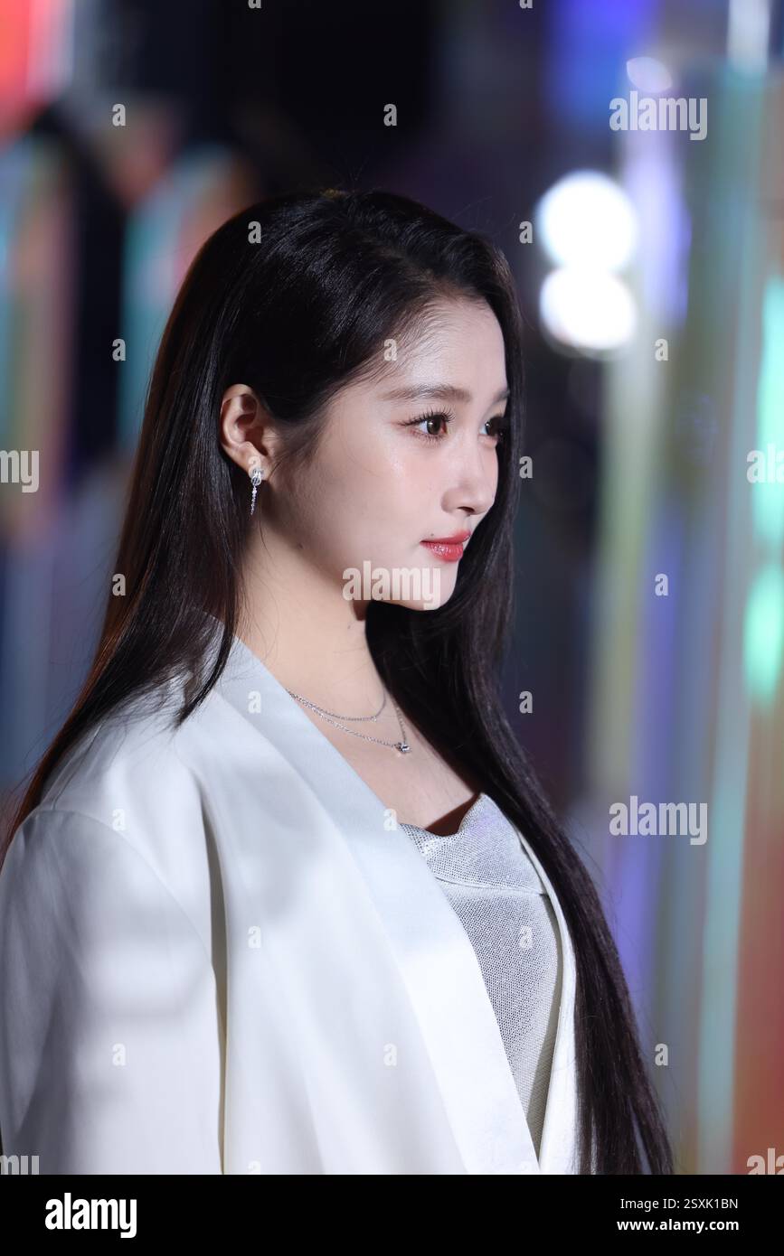 Chinese actress and singer Guan Xiaotong attends an activity in ...