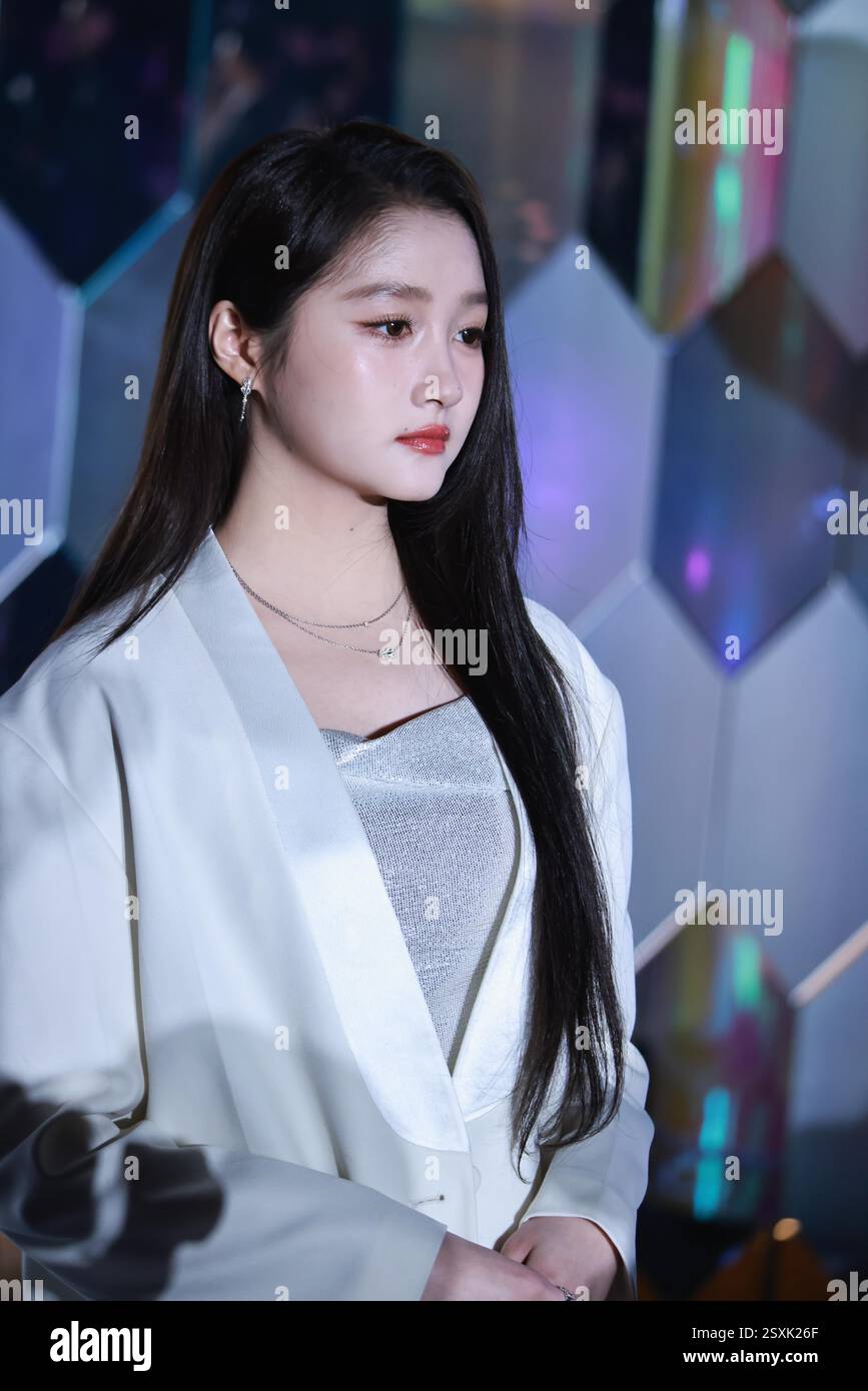 Chinese actress and singer Guan Xiaotong attends an activity in ...