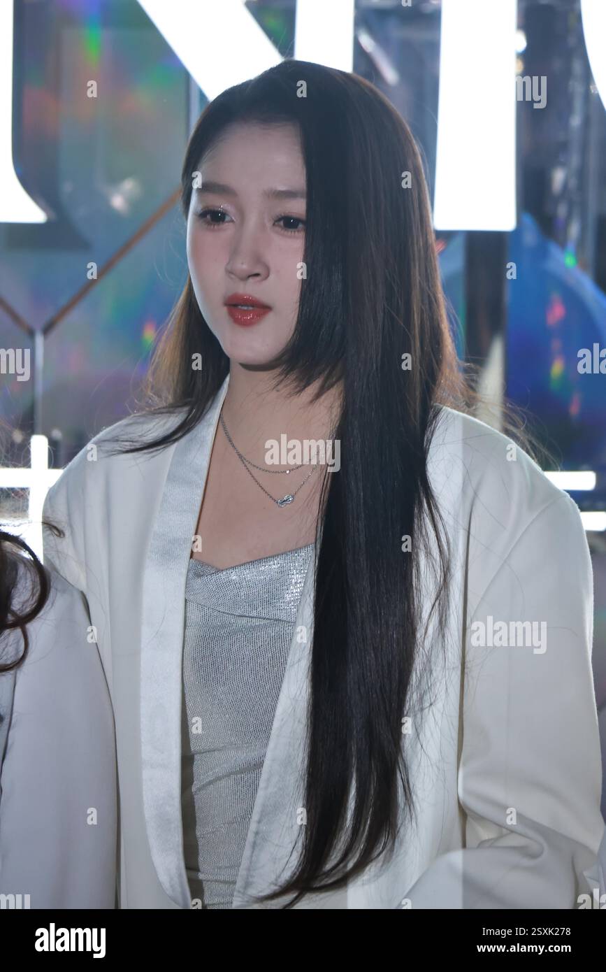 Chinese actress and singer Guan Xiaotong attends an activity in ...