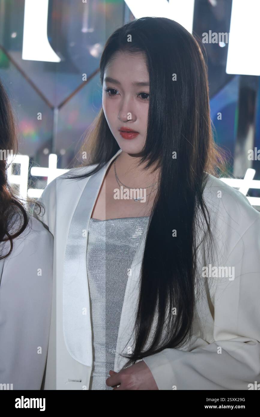 Chinese actress and singer Guan Xiaotong attends an activity in ...