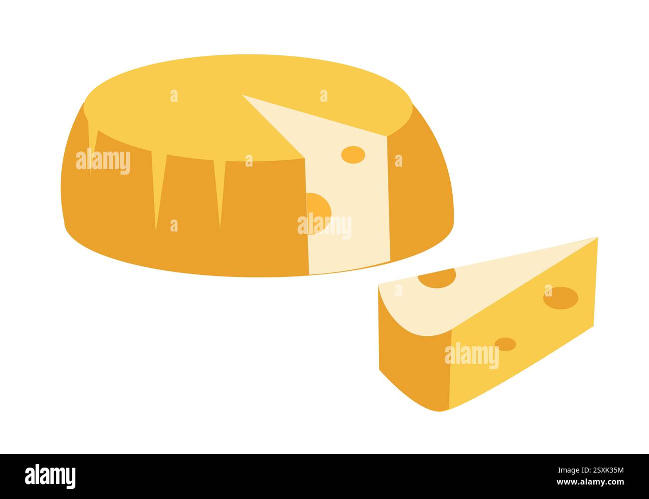 Large head of cheese and cut off piece. Food and traditional cuisine ...