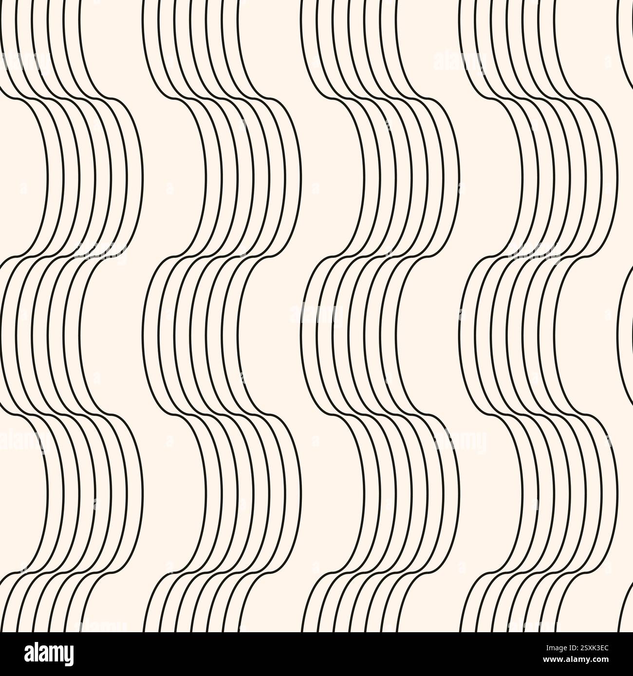 Seamless ripple pattern. Repeating vector texture. Wavy graphic background. Simple wave stripes ...