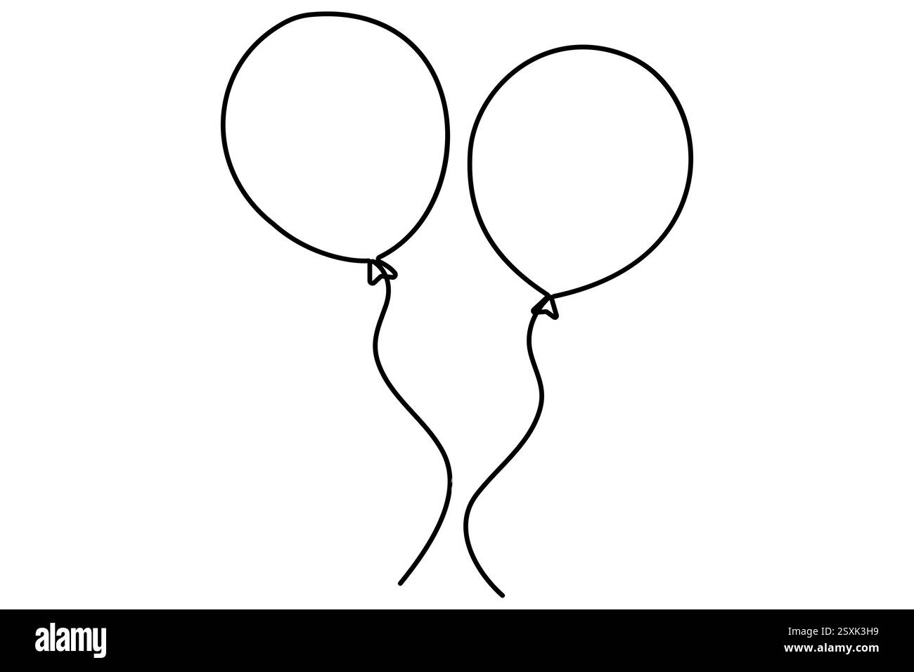 Continuous line drawing of a floating balloon artistic vector outline ...