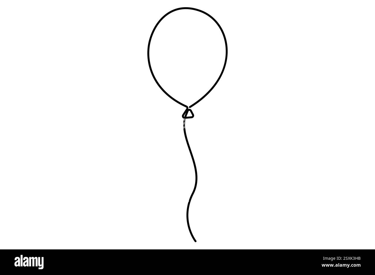 Continuous line drawing of a floating balloon artistic vector outline ...