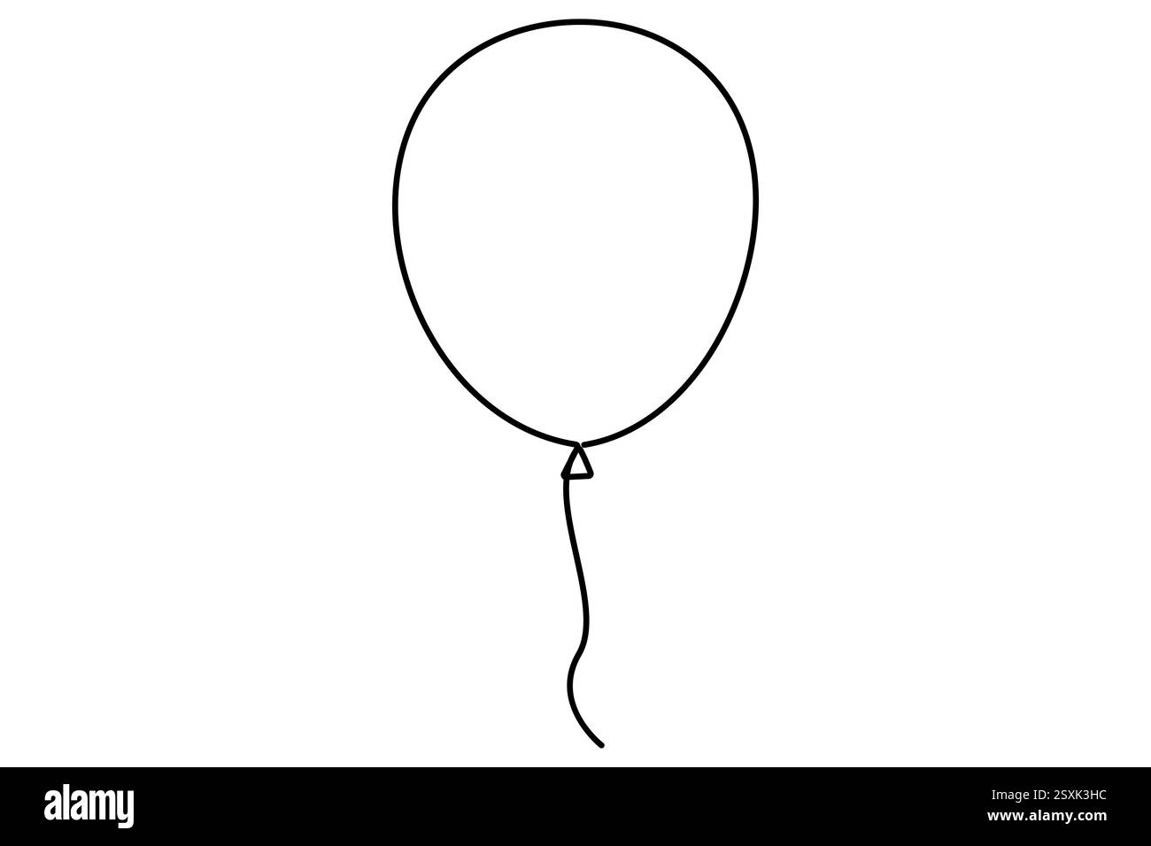 Continuous line drawing of a floating balloon artistic vector outline ...