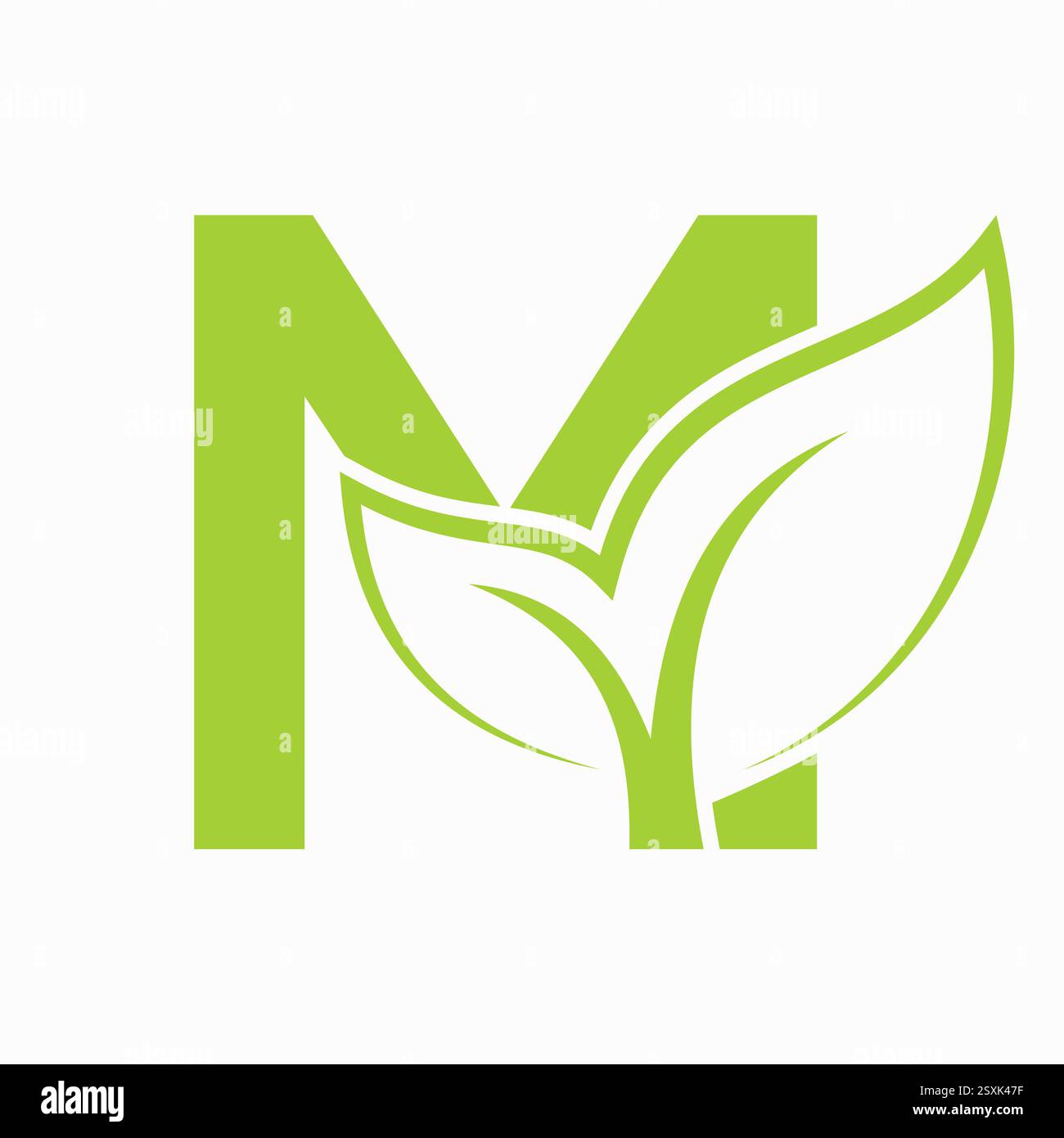 Initial Letter M Leaf Logo Concept For Eco Friendly and Organic Symbol ...