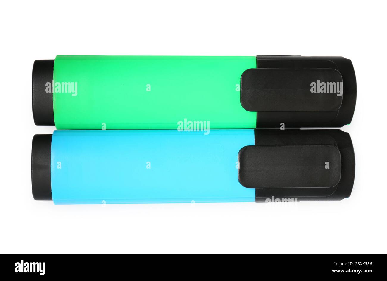 Bright highlighters isolated on white, top view Stock Photo - Alamy
