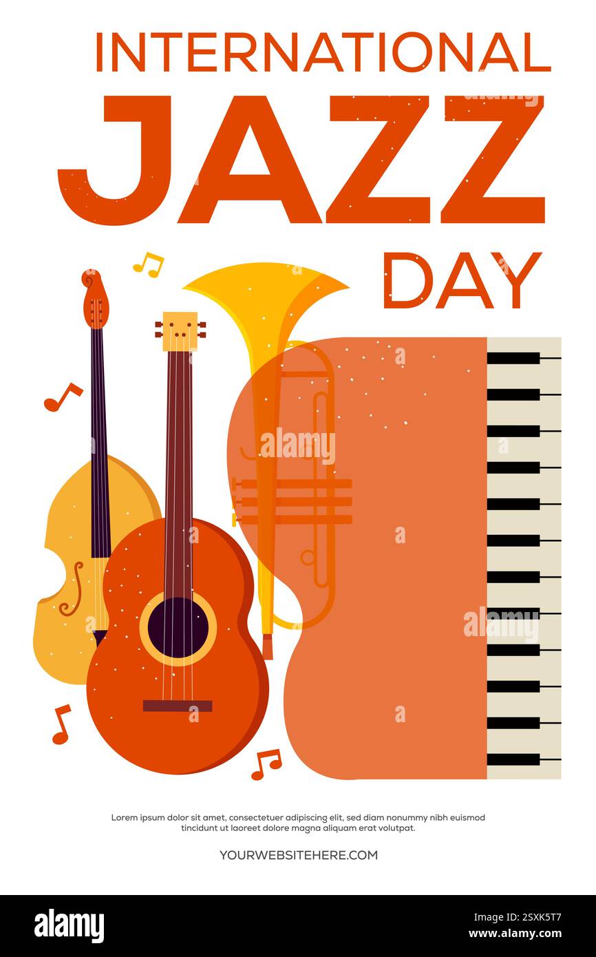 international jazz day vertical banner illustration in flat design ...