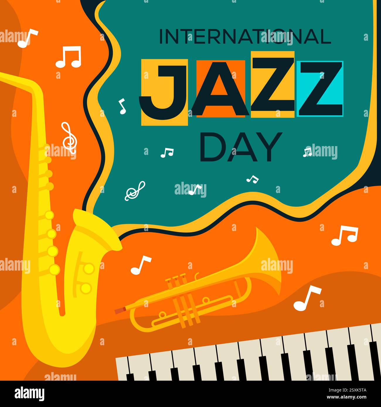international jazz day illustration in flat style design Stock Vector ...