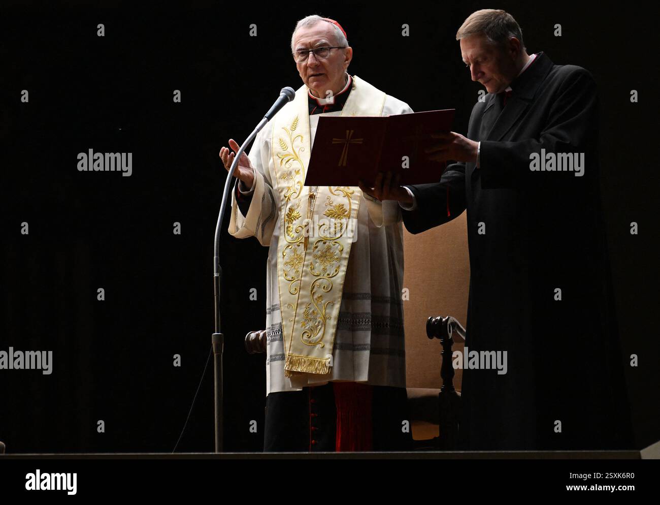 Vatican's Secretary of State Cardinal Pietro Parolin leads a nightly ...