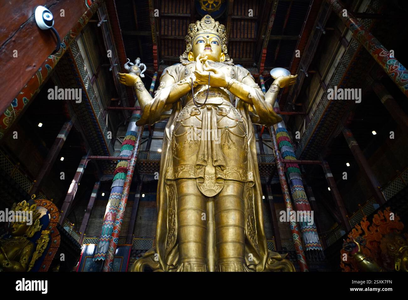 The Gandantegchinlen Monastery in the Mongolian capital of Ulaanbaatar ...