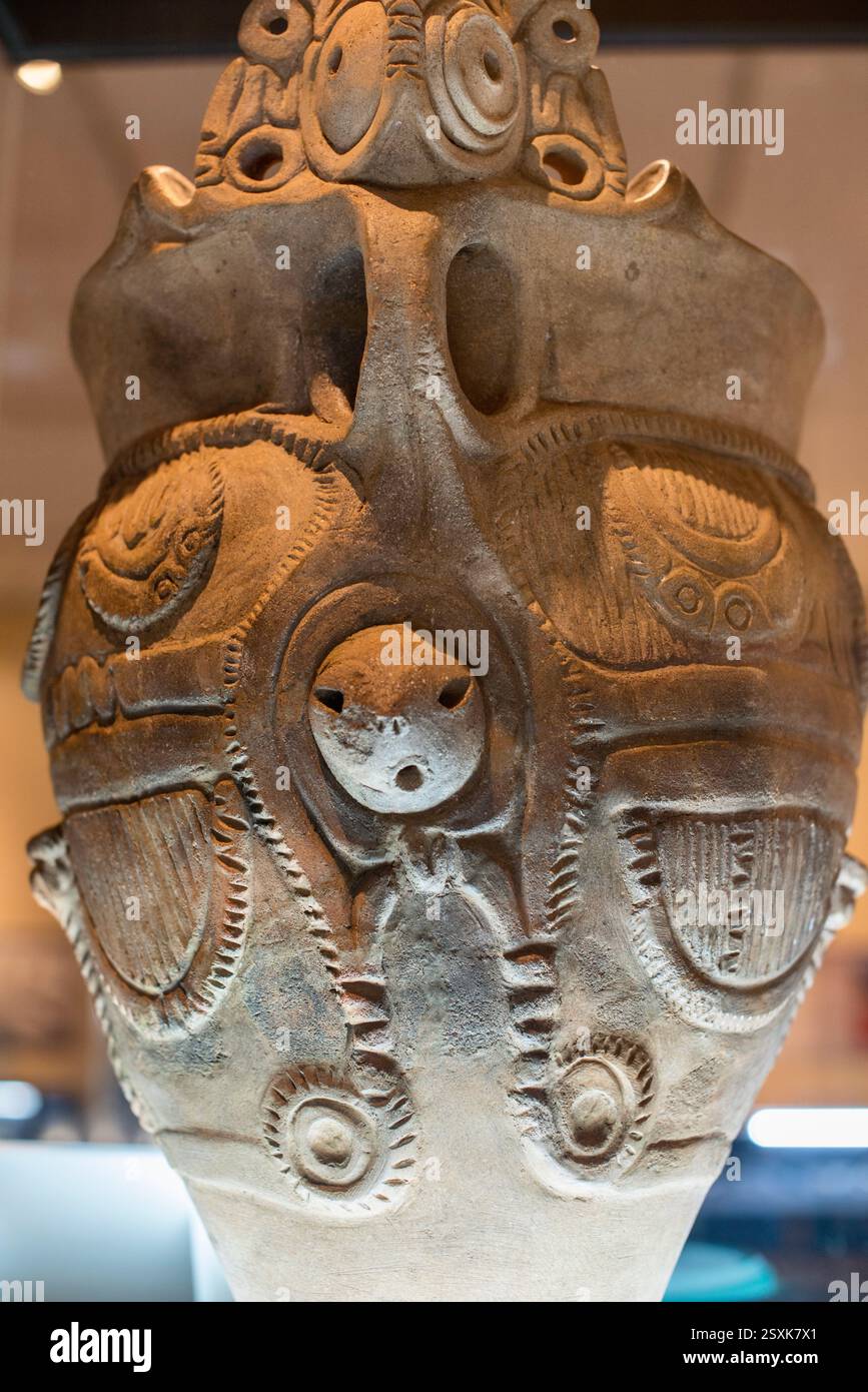 Photo shows an object dating back to the Jomon era (14000-300 BCE) on ...