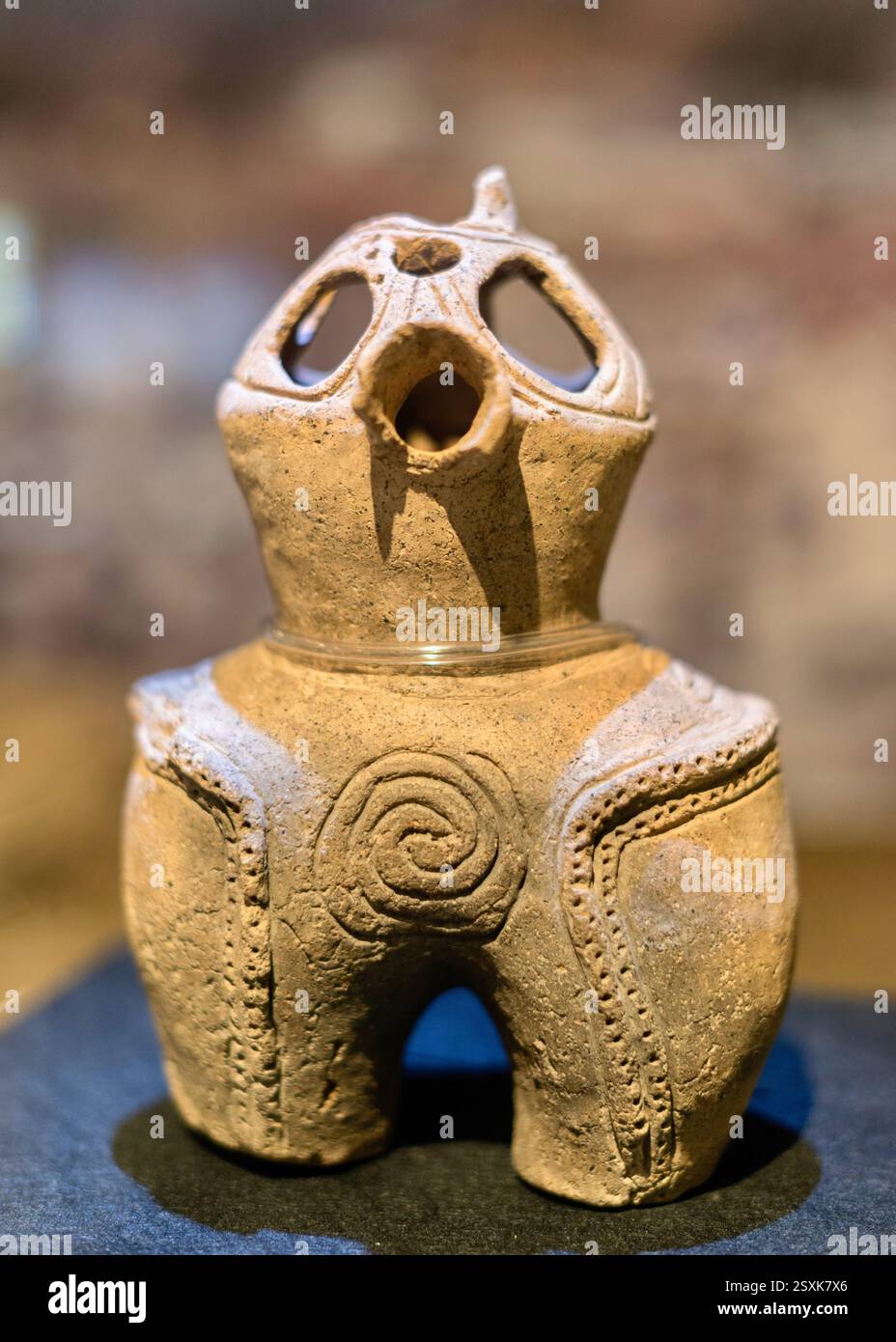 Photo shows an object dating back to the Jomon era (14000-300 BCE) on ...