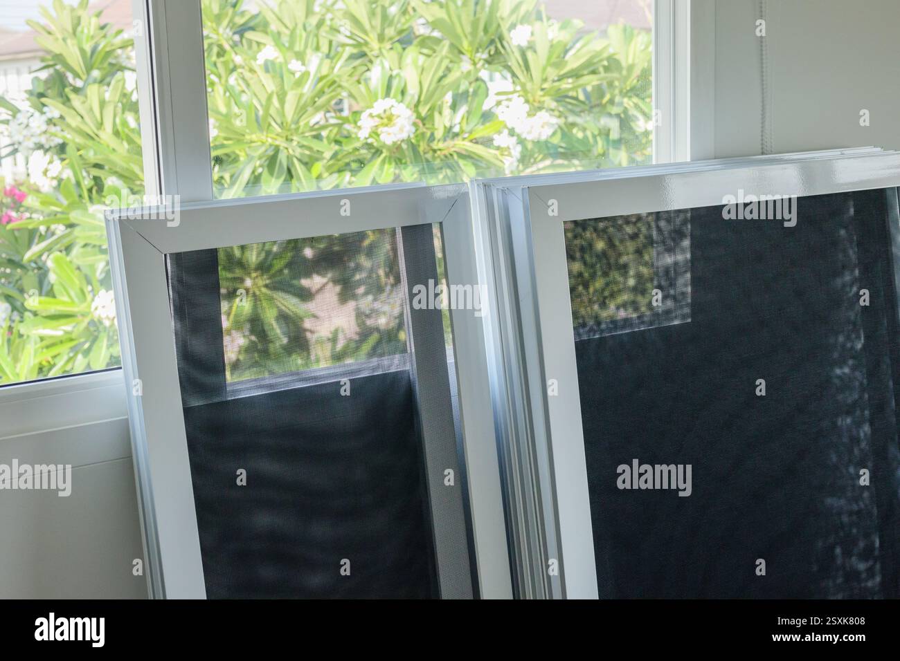 Mosquito net window screens protection against insect Stock Photo - Alamy
