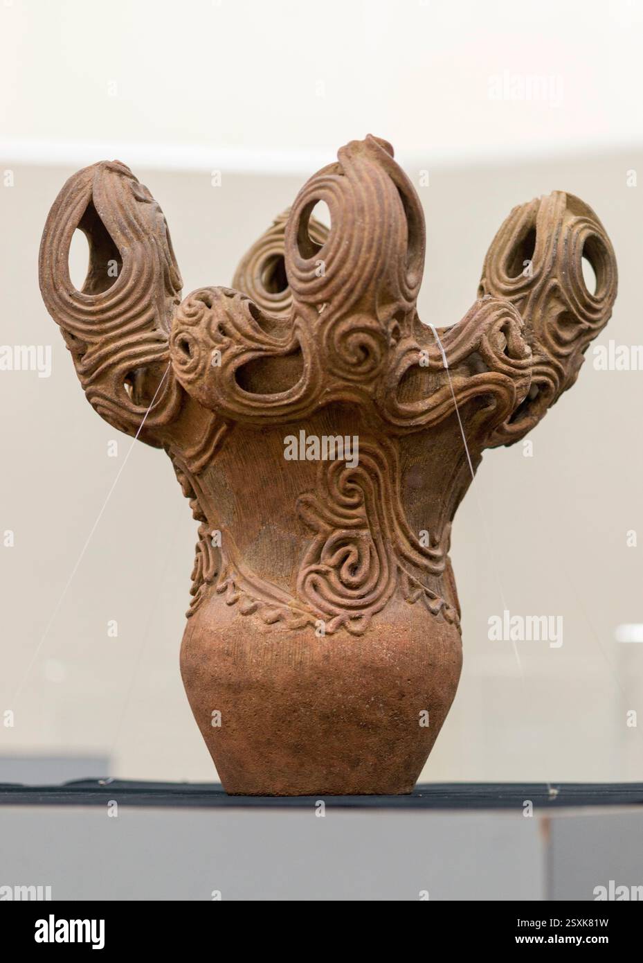 Photo shows pottery objects dating back to the Jomon era (14000-300 BCE ...