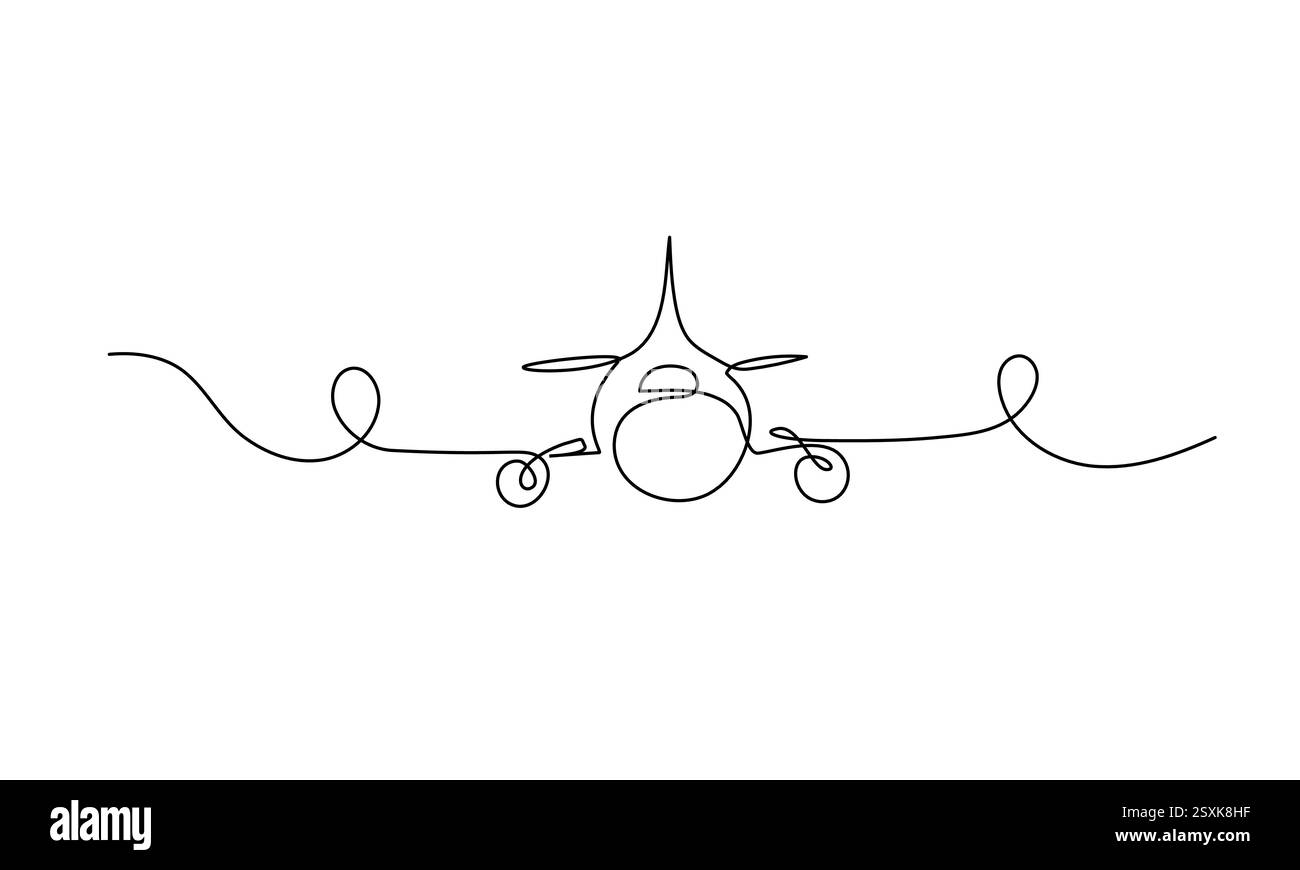 Plane icon continuous style Stock Vector Images - Alamy