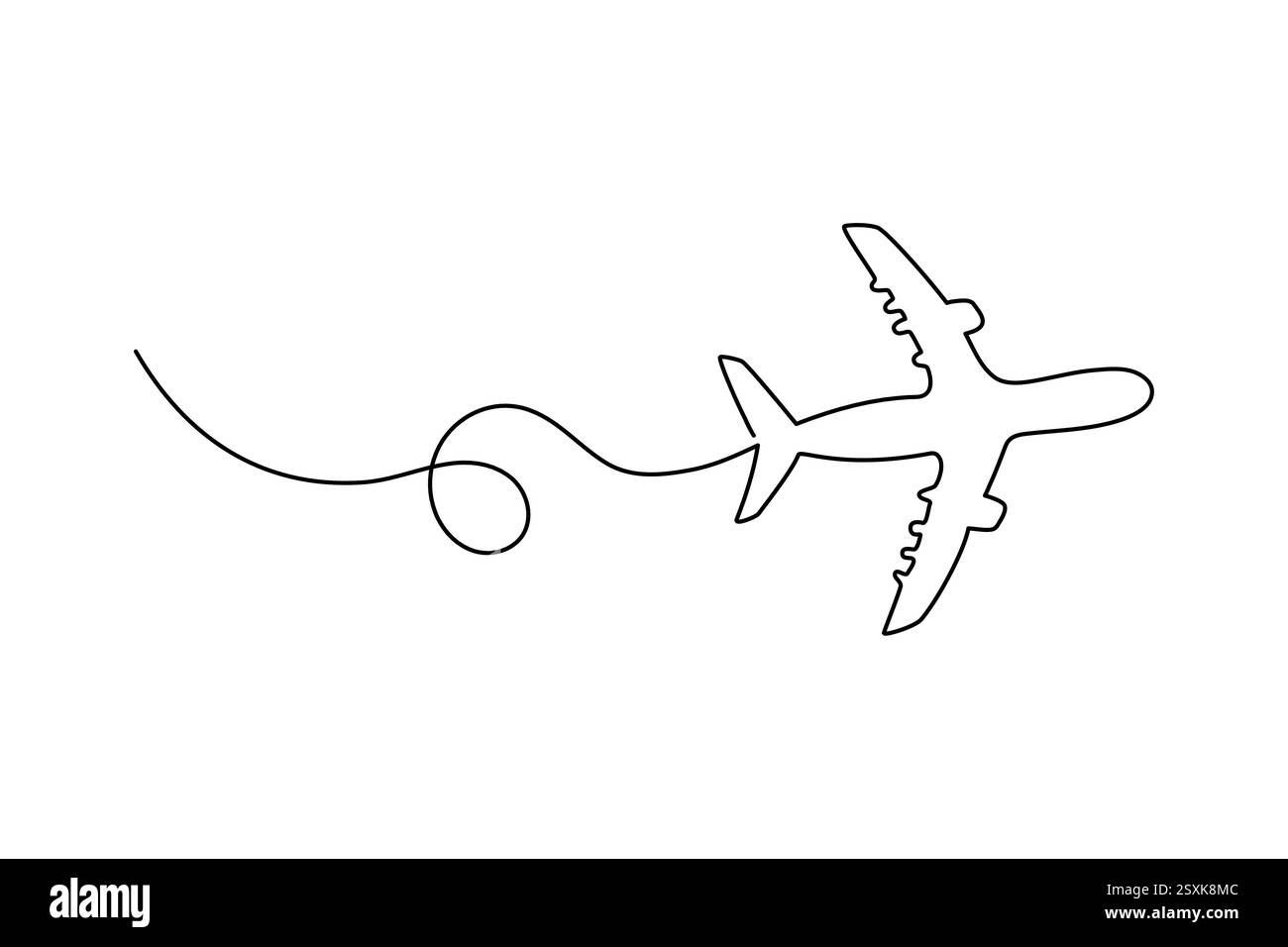 Plane icon continuous style Stock Vector Images - Alamy