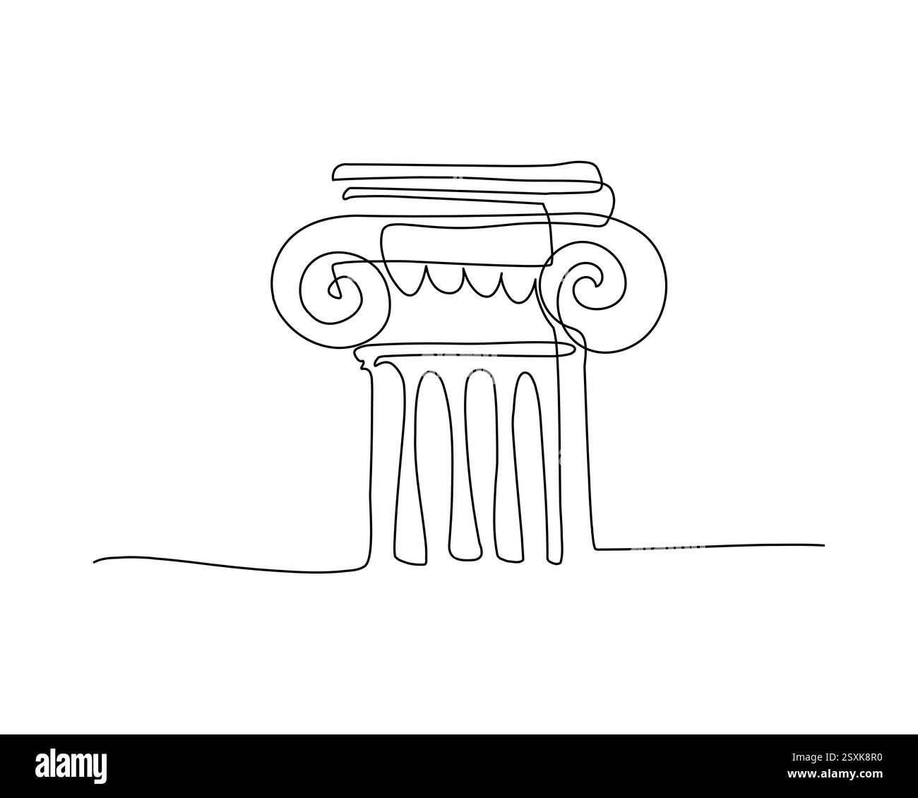 One line drawing of an iconic ancient column Stock Vector Image & Art ...