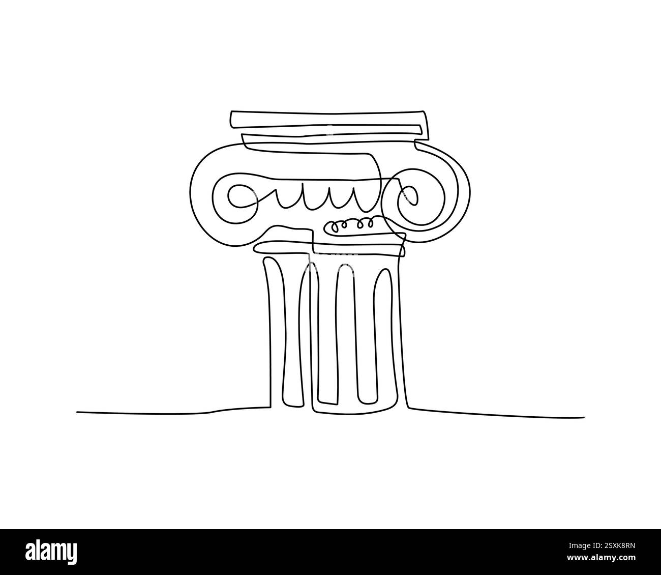 One line drawing of an iconic ancient column Stock Vector Image & Art ...