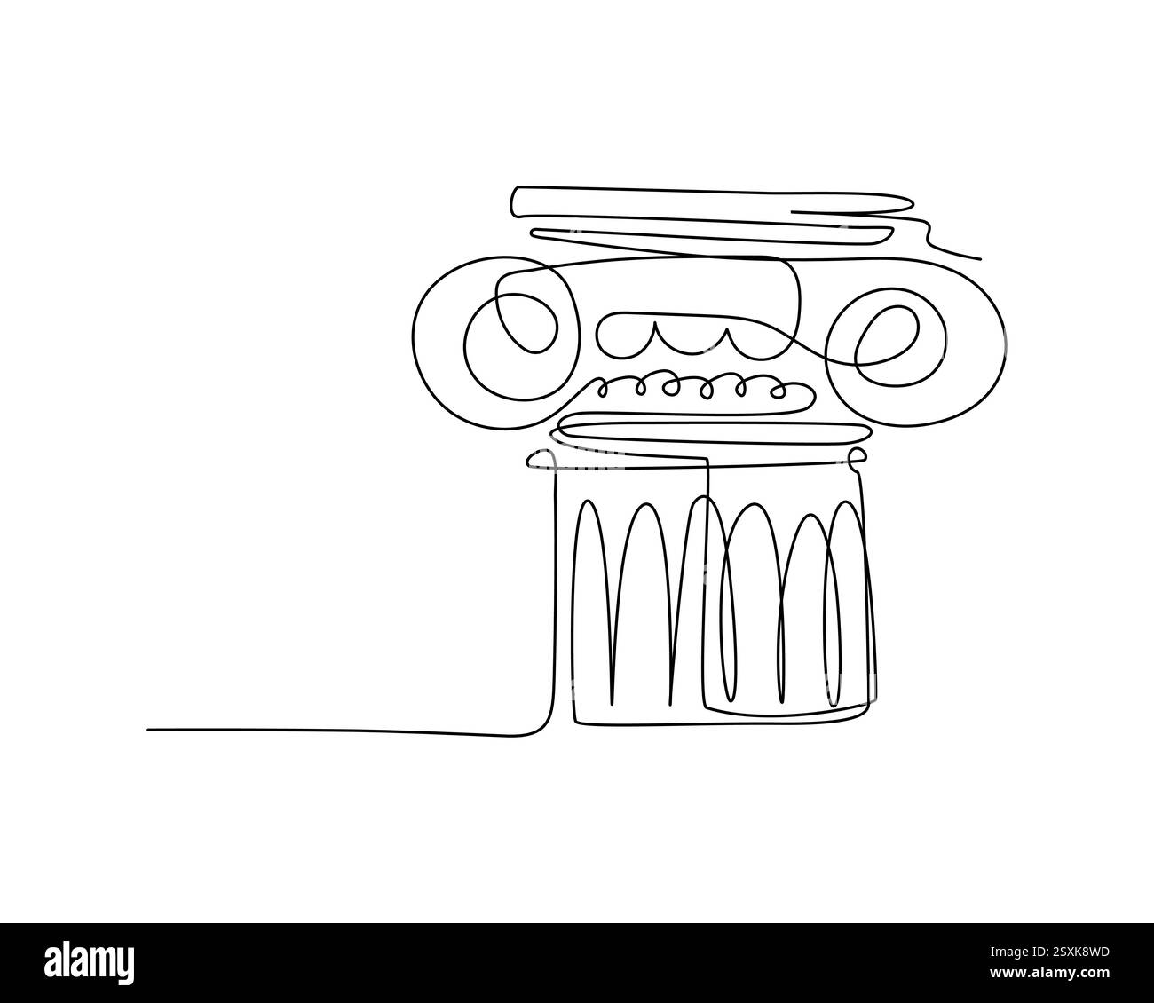 One line drawing of an iconic ancient column Stock Vector Image & Art ...