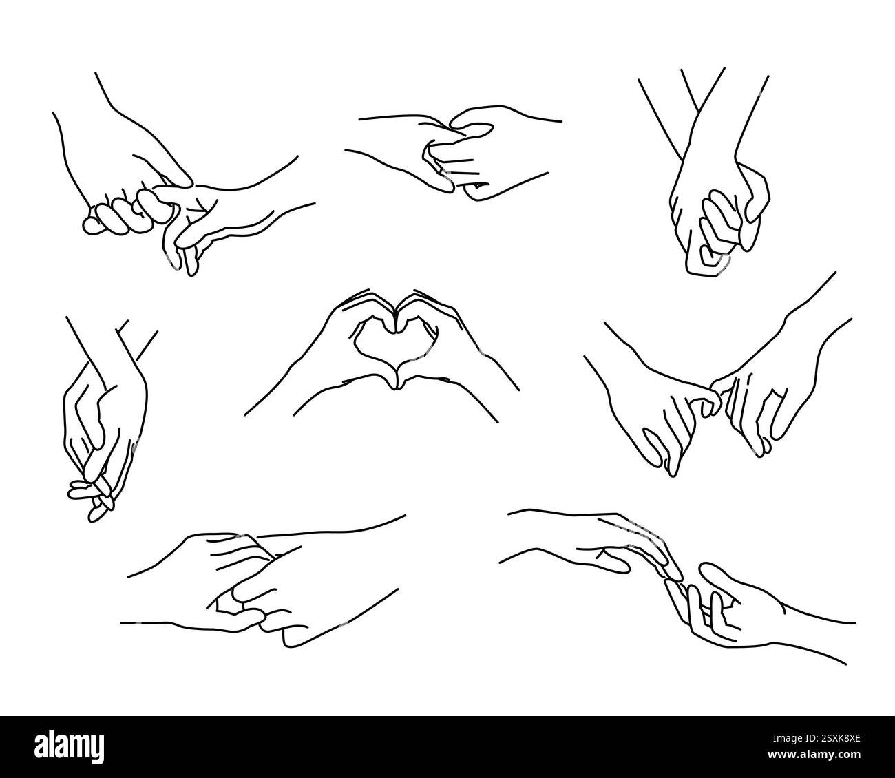 Love Hands Oneline Stock Vector Image & Art - Alamy