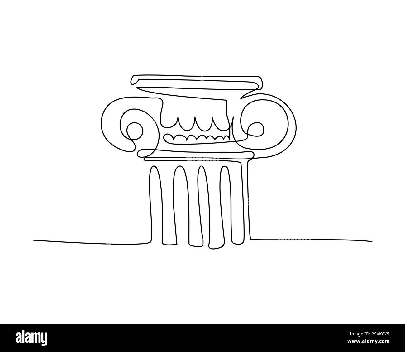 One line drawing of an iconic ancient column Stock Vector Image & Art ...