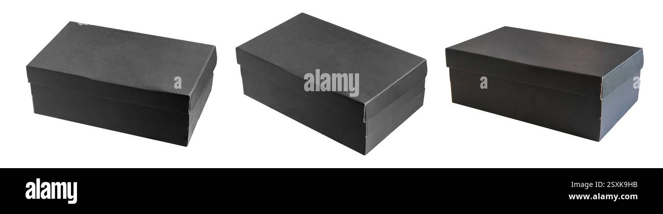 Mockup black box set isolated on white background Stock Photo - Alamy
