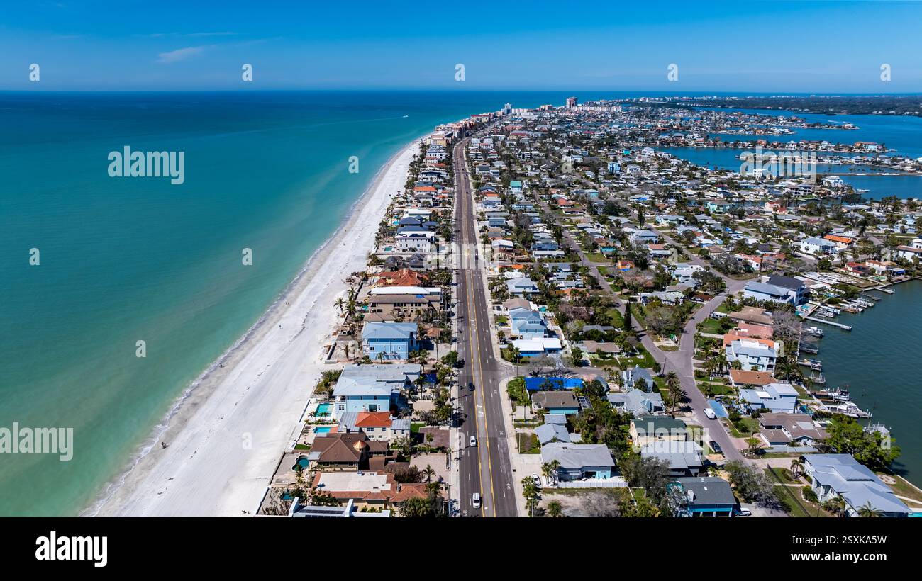 Madeira Beach, FL, USA - 02-23-2025: Winter aerial image of the ...