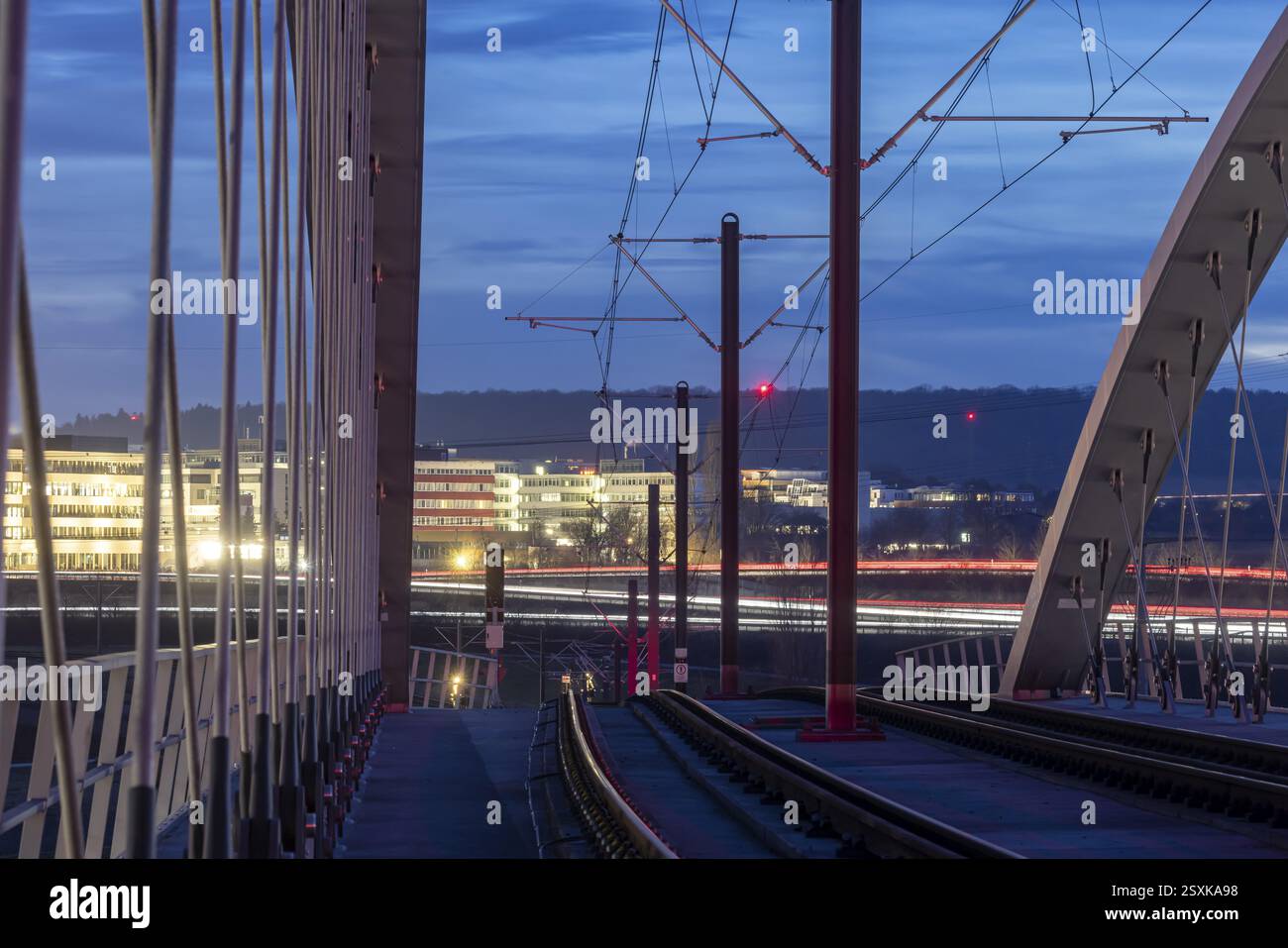 Modern light rail bridge made of carbon from Stuttgarter Strassenbahnen ...