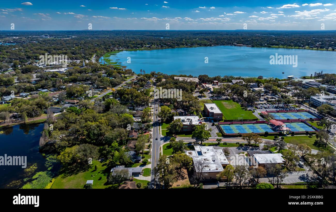 Lakeland, FL, USA - 02-23-2025: Winter aerial image of the City of ...
