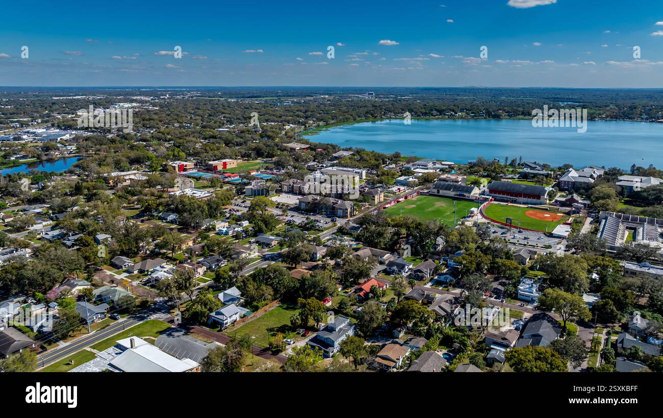 Lakeland, FL, USA - 02-23-2025: Winter aerial image of the City of ...