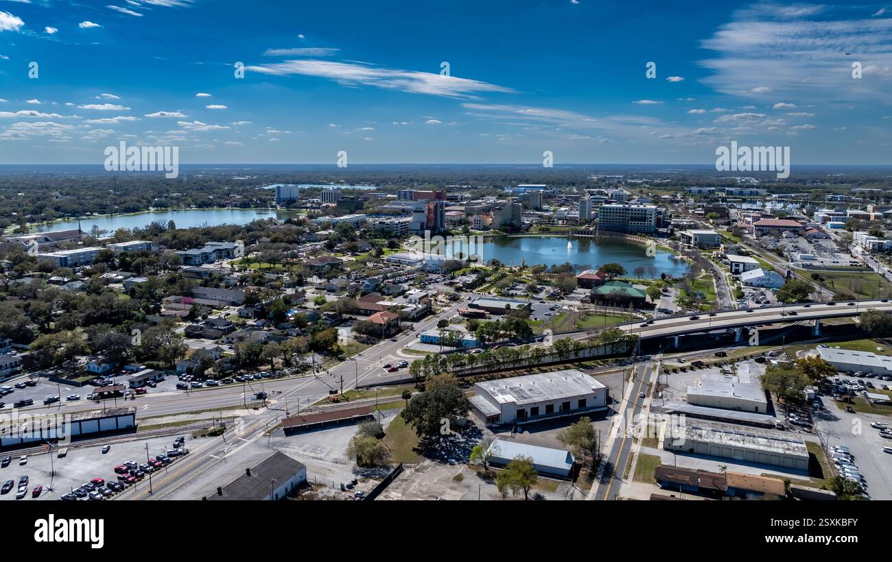 Lakeland, FL, USA - 02-23-2025: Winter aerial image of the City of ...