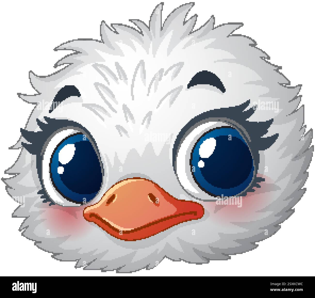 Cute fluffy bird with big expressive eyes Stock Vector Image & Art - Alamy