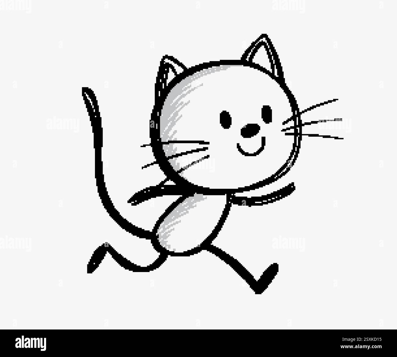 Cartoon happy cat running Stock Vector Images - Alamy