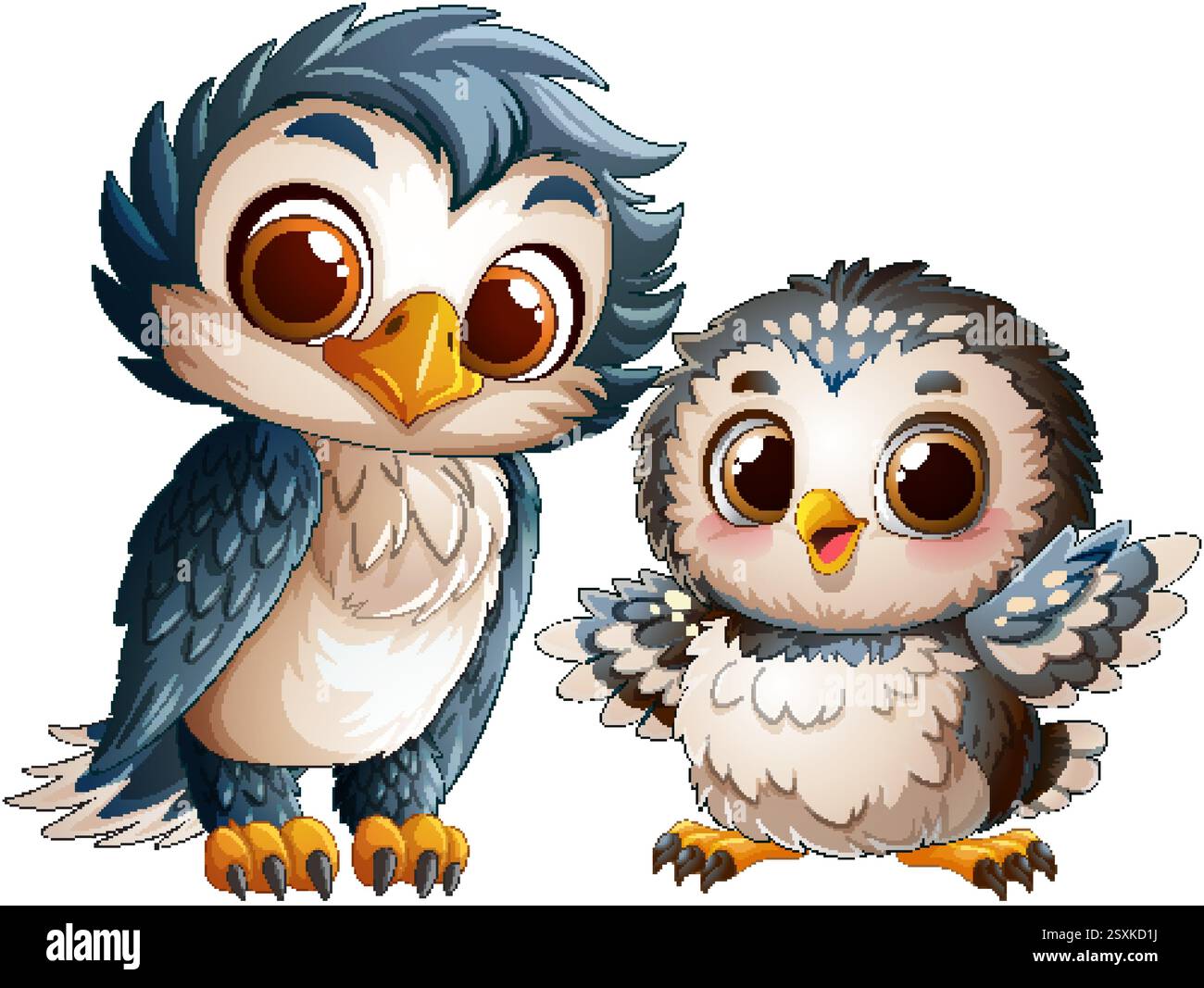 Two baby owls Stock Vector Images - Alamy