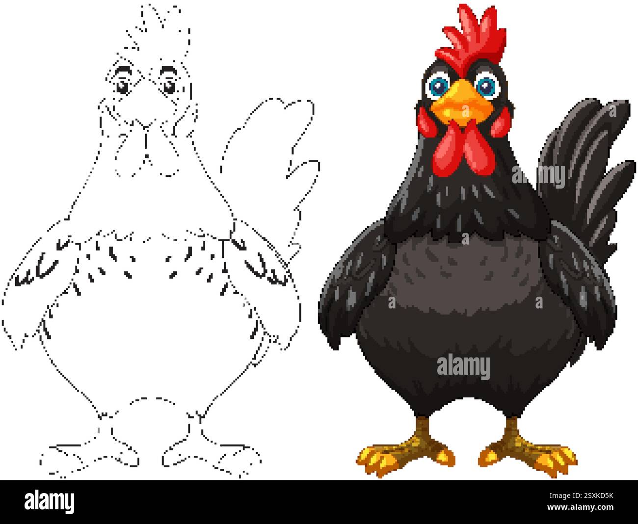 A vibrant and outlined chicken vector illustration Stock Vector Image ...