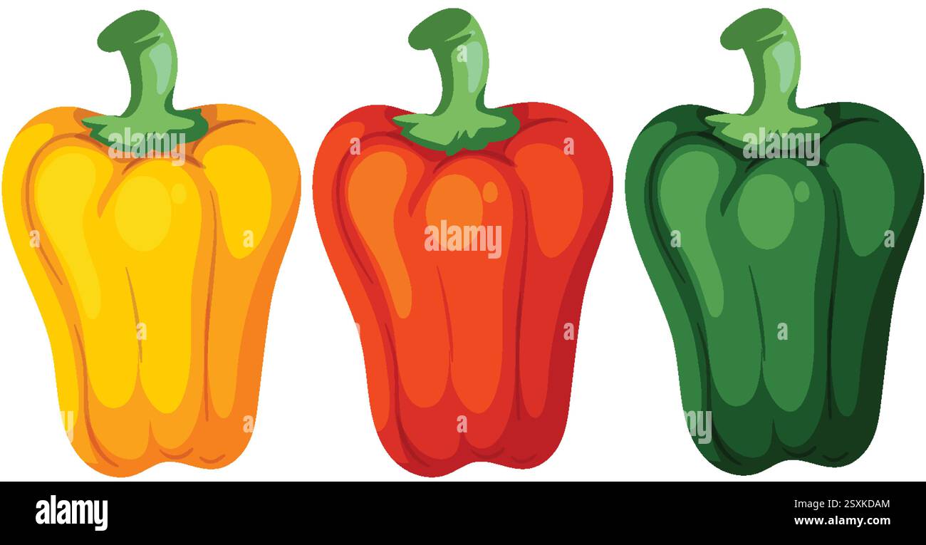 Red yellow peppers in Stock Vector Images - Alamy