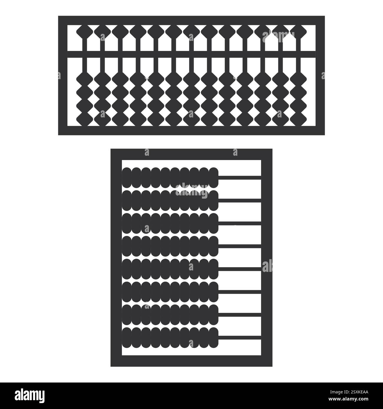 Abacus Calculation Learning Tool Silhouette. Black Abacus Silhouette on ...