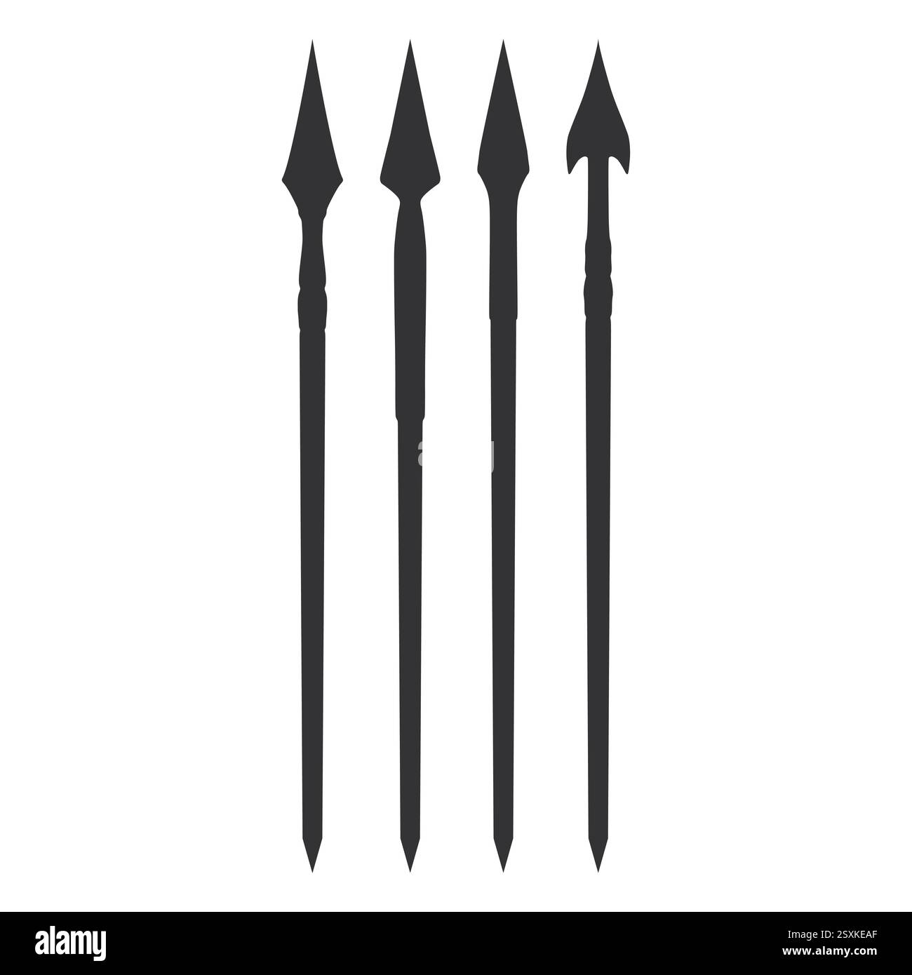 Medieval Sharp Long Spear Silhouette. Ancient Black Spear Silhouette ...