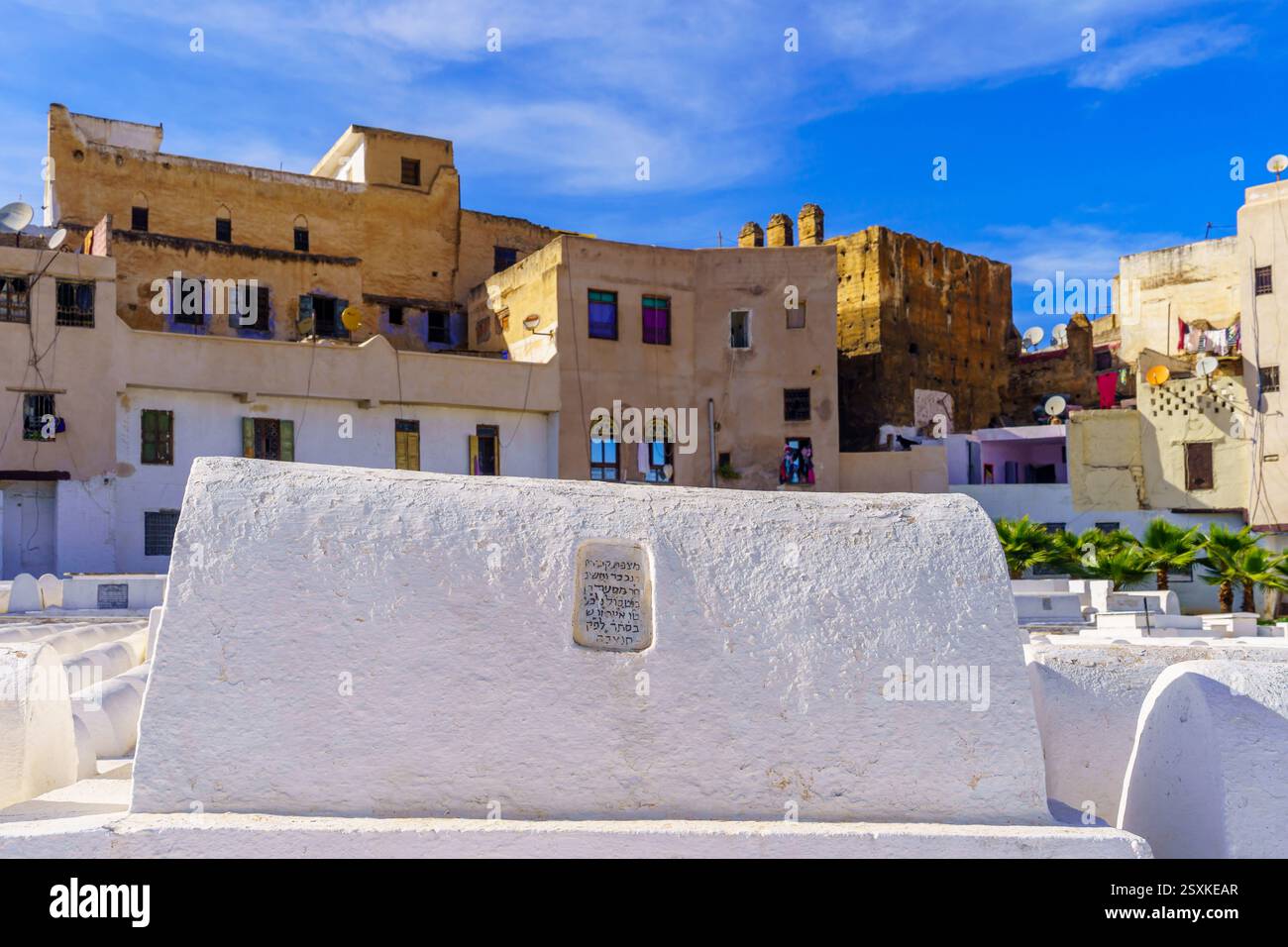 Fes, Morocco - March 31, 2023: View of tombstones in the Jewish ...