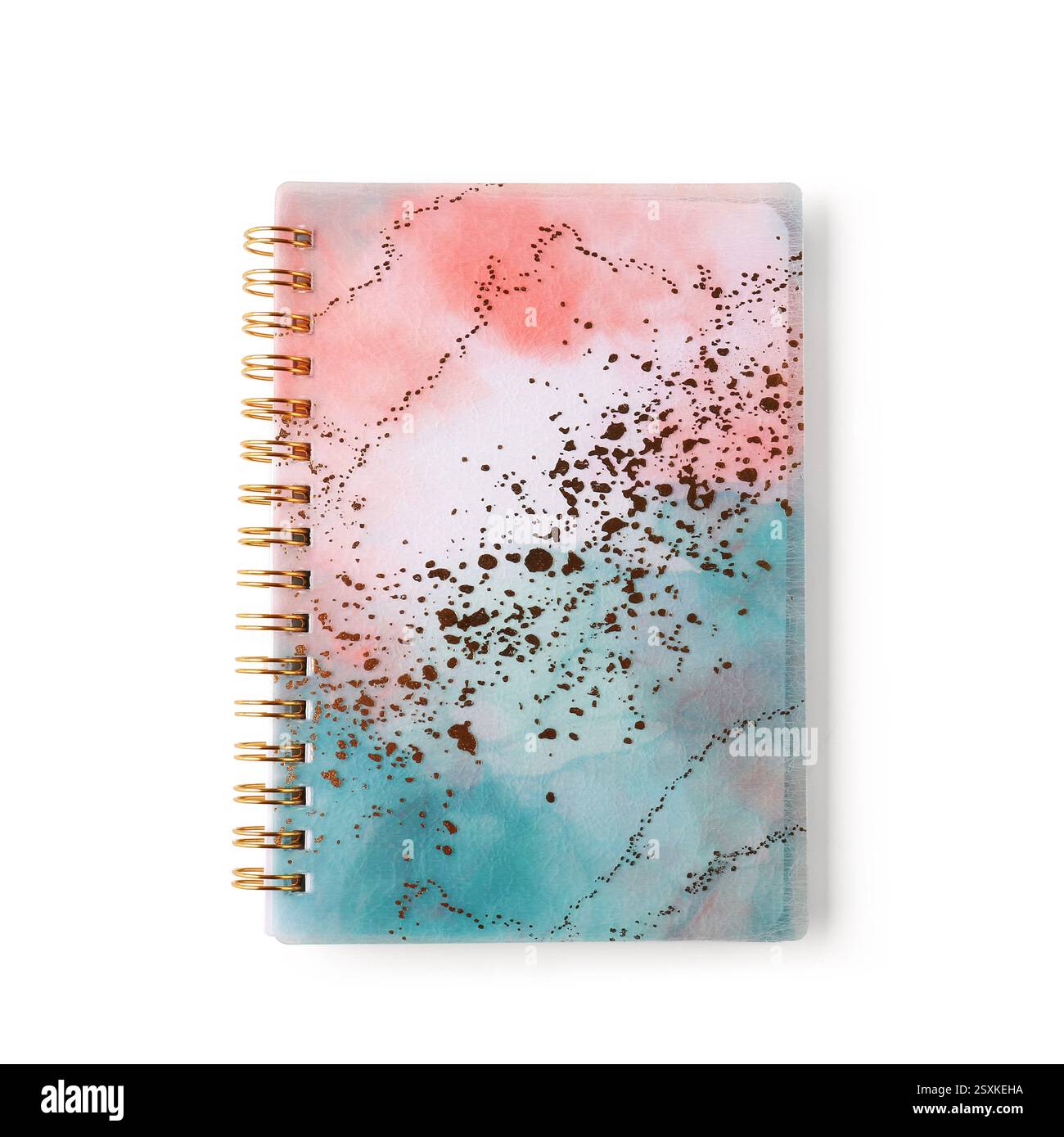 Colorful notebook on white background Stock Photo - Alamy