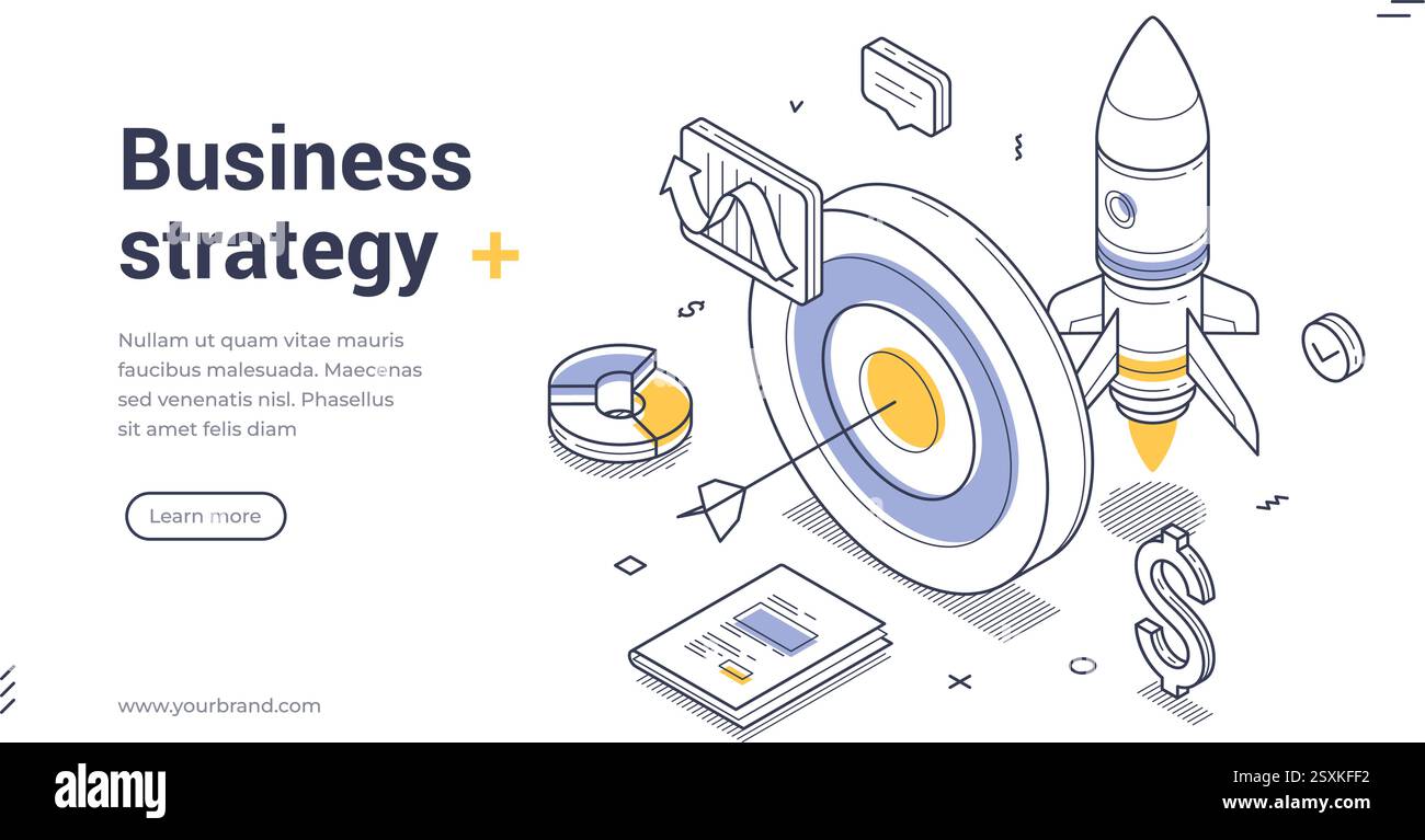 Web banner template illustrates a dynamic business strategy concept ...