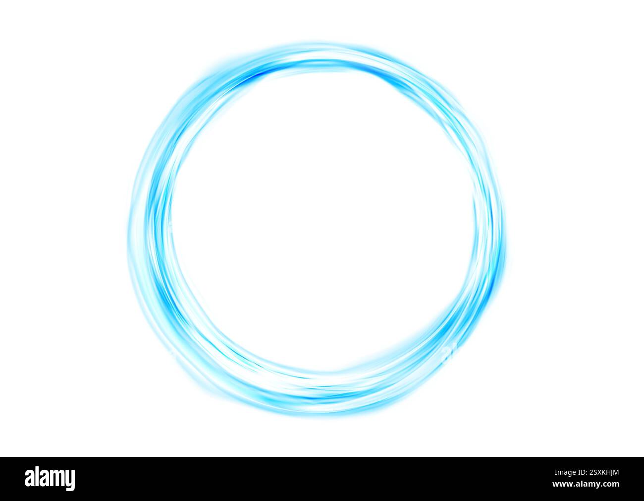 Bright blue smooth glossy wavy circles on white background. Vector ...