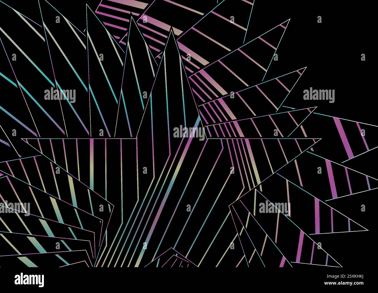 Stars with curved refracted holographic lines abstract pattern design ...