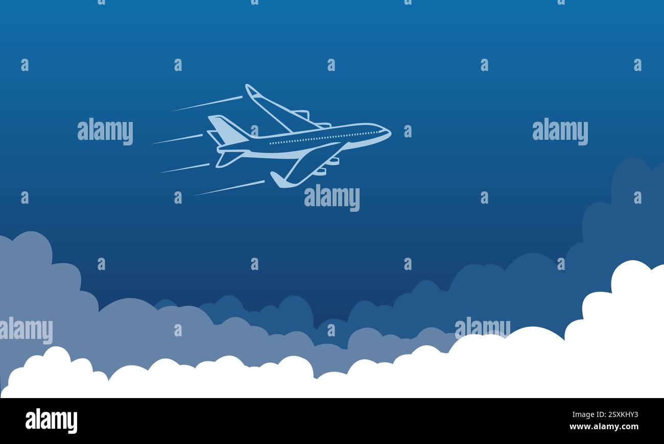 airplane flying sky travel clouds journey aviation jet flight blue ...