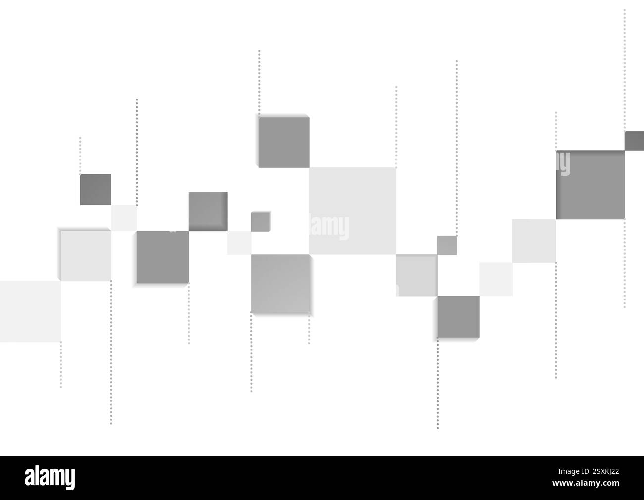 Abstract geometric tech minimal background with grey squares and dotted ...
